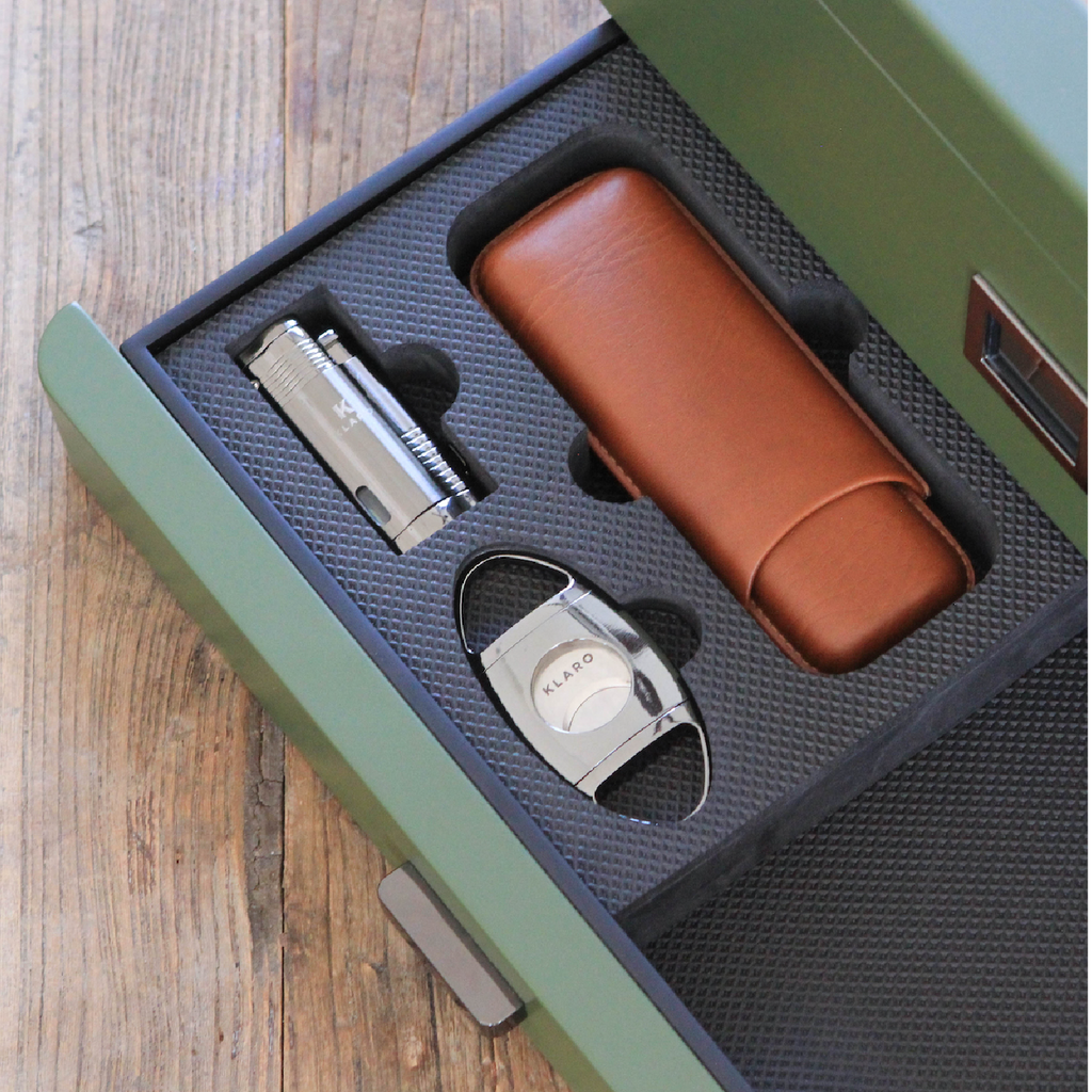 Cigar Accessory Kit Polished Gunmetal Finish Cutter & Torch Lighter ...