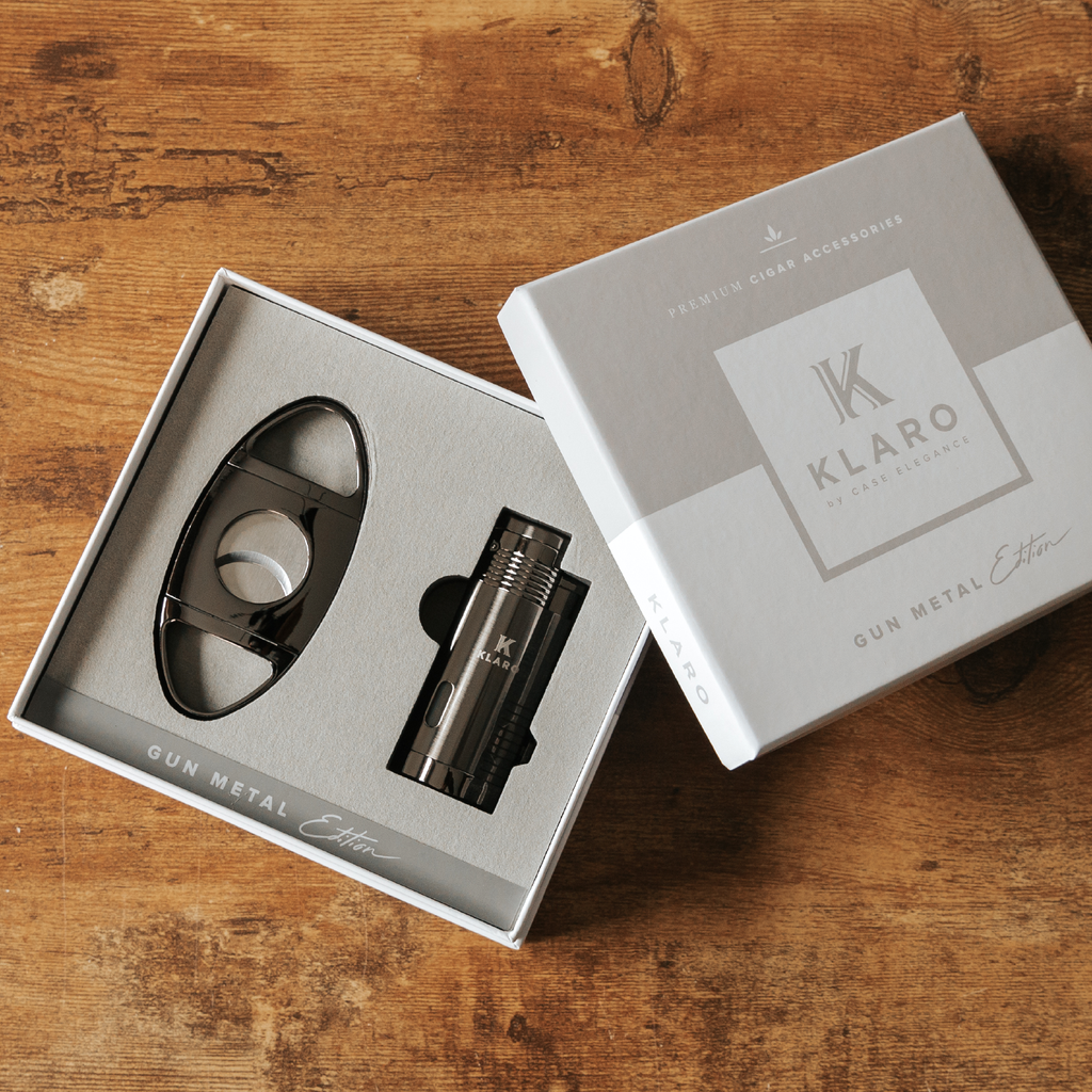 Cigar Accessory Kit Polished Gunmetal Finish Cutter & Torch Lighter ...