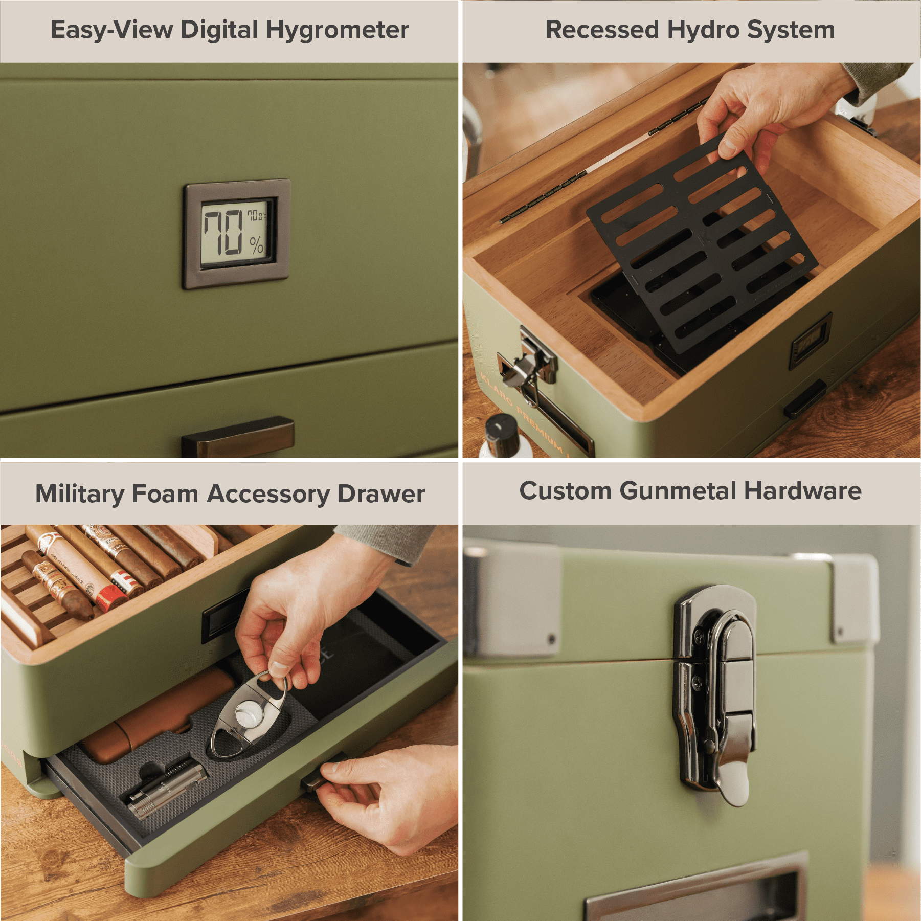 Military Glass Top Humidor – Case Elegance