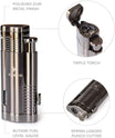 Cigar Accessory Kit Polished Gunmetal Finish Cutter & Torch Lighter ...