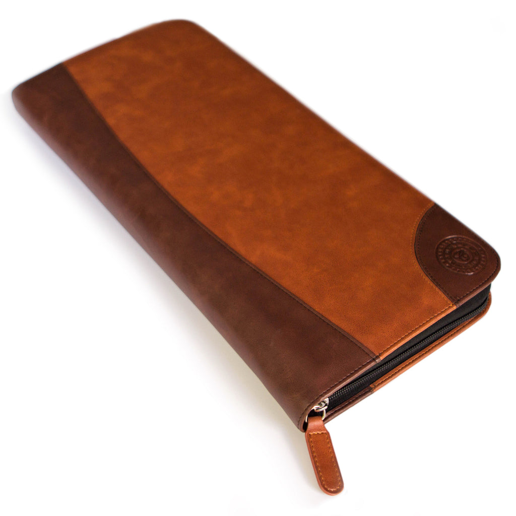 Travel Tie Case - Brown Vegan Leather – Case Elegance