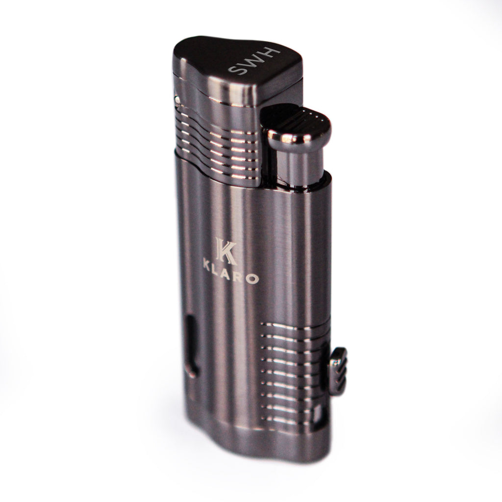 Cigar Accessory Kit Polished Gunmetal Finish Cutter & Torch Lighter ...