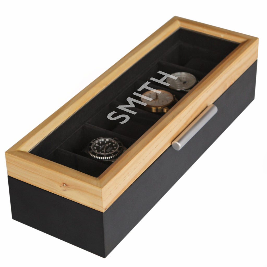 Pine Two-Toned Watch Box - 6 Slot – Case Elegance